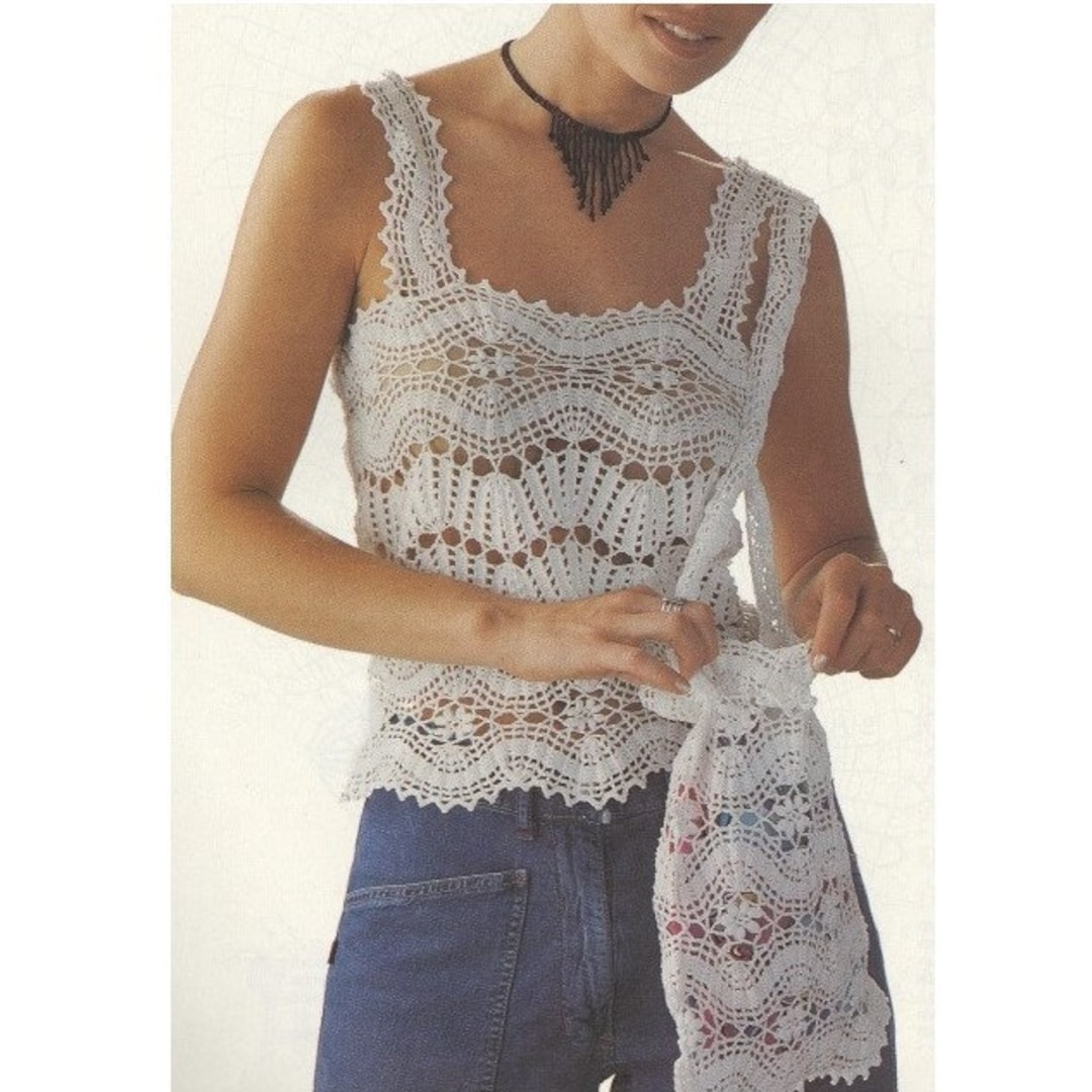 Vintage CROCHET PATTERN, Crochet Top Pattern, Bag Crochet Pattern ...
