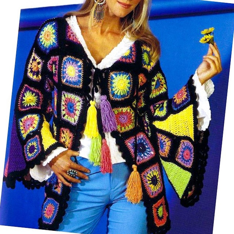 Granny Square Crochet Pattern Patchwork Cardigan Crochet PATTERN Granny ...