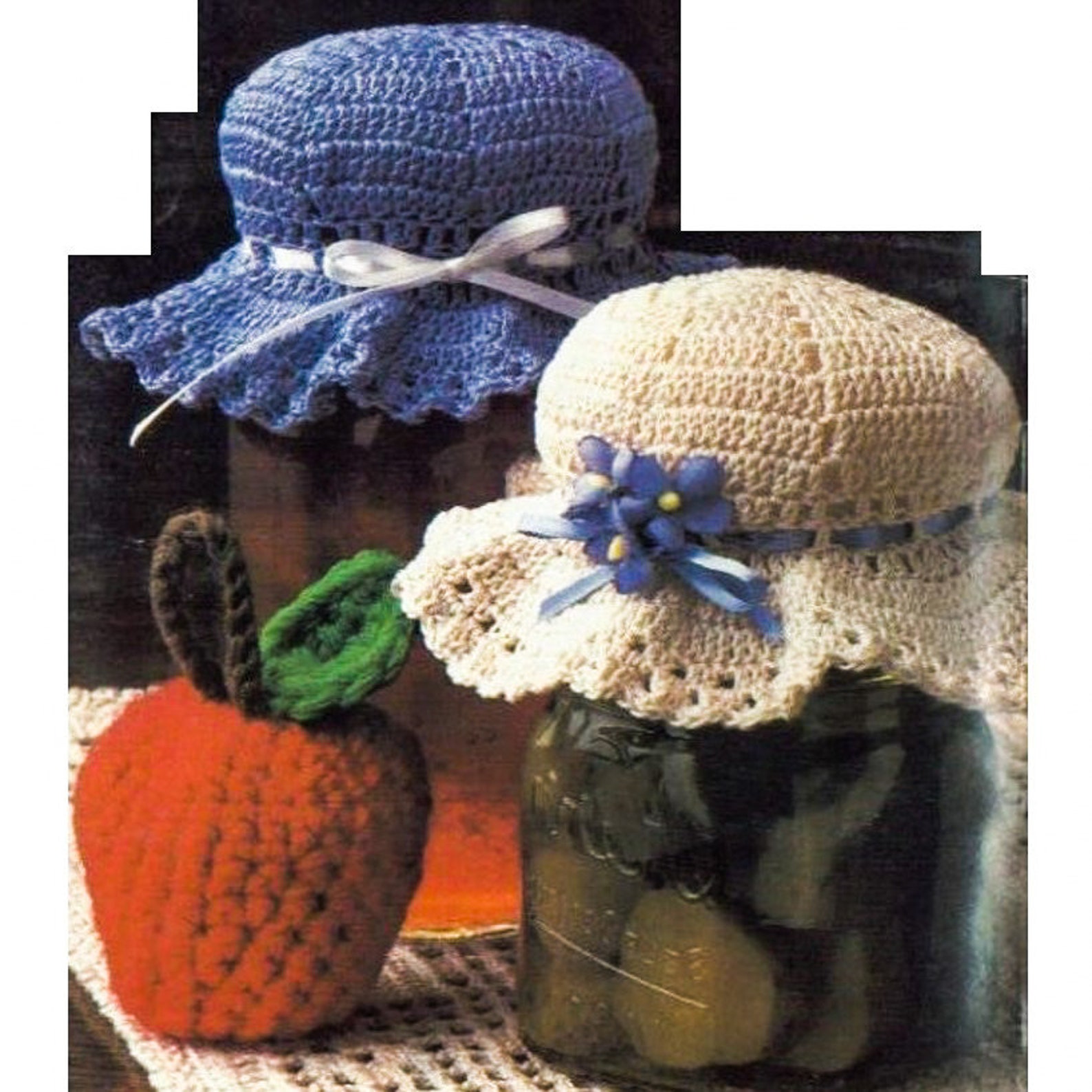 CROCHET Jar Bonnets PATTERN Vintage Crochet Jar Topper - Etsy