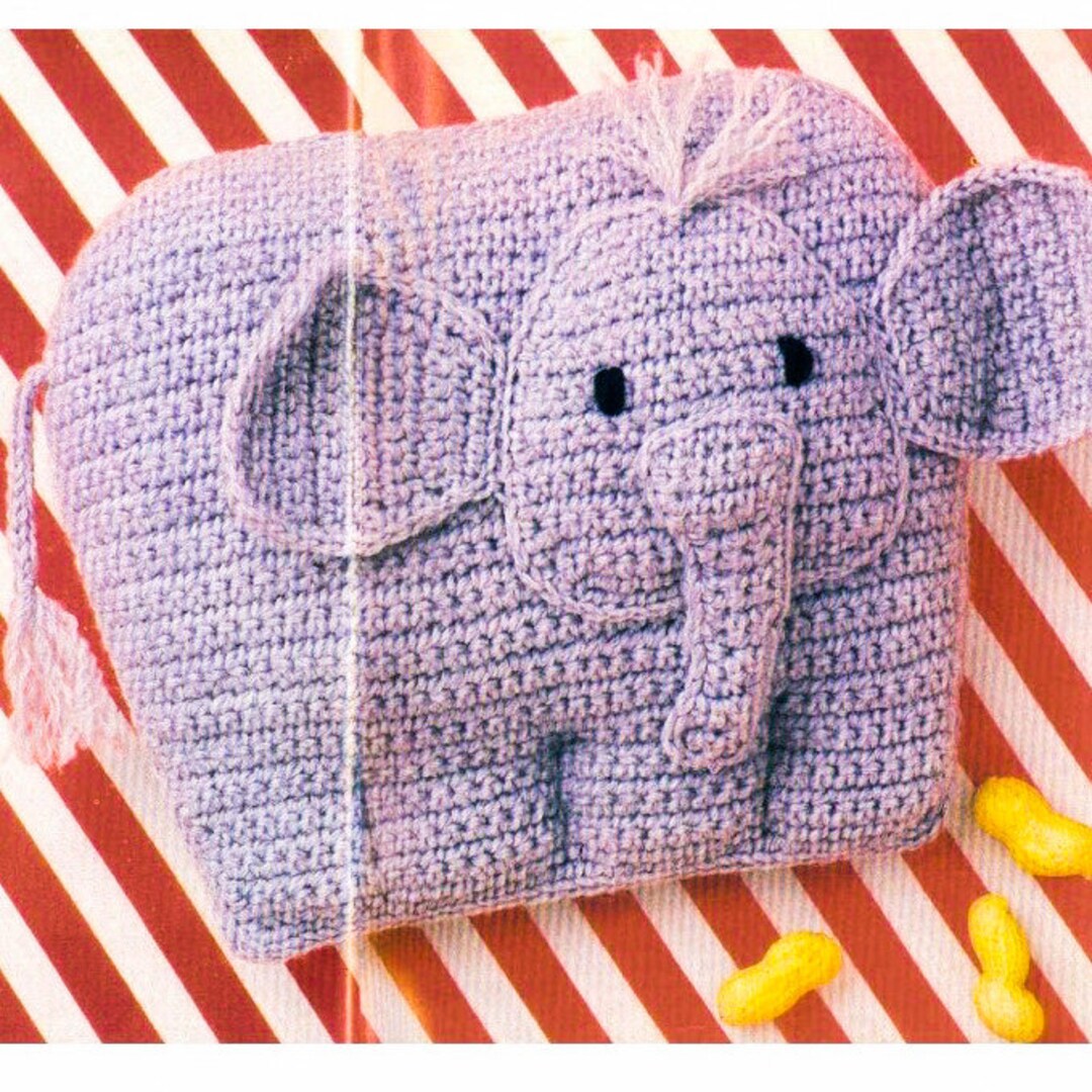 Elephant CROCHET PATTERN - Crochet Elephant Pillow Pattern - Easy ...
