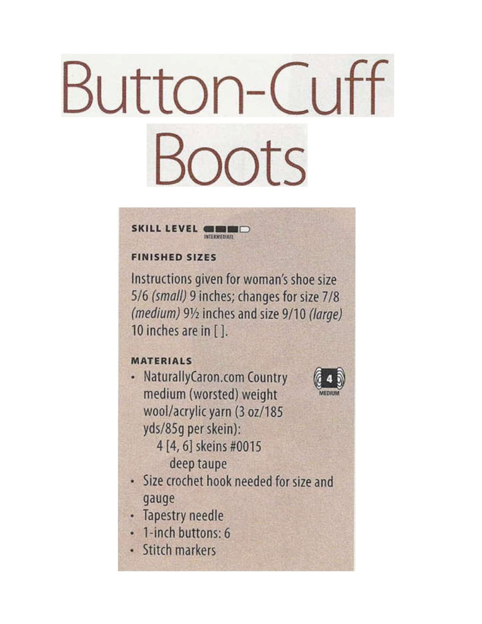 Vintage Crochet Pattern Button-cuff Boots PDF Instant Digital - Etsy