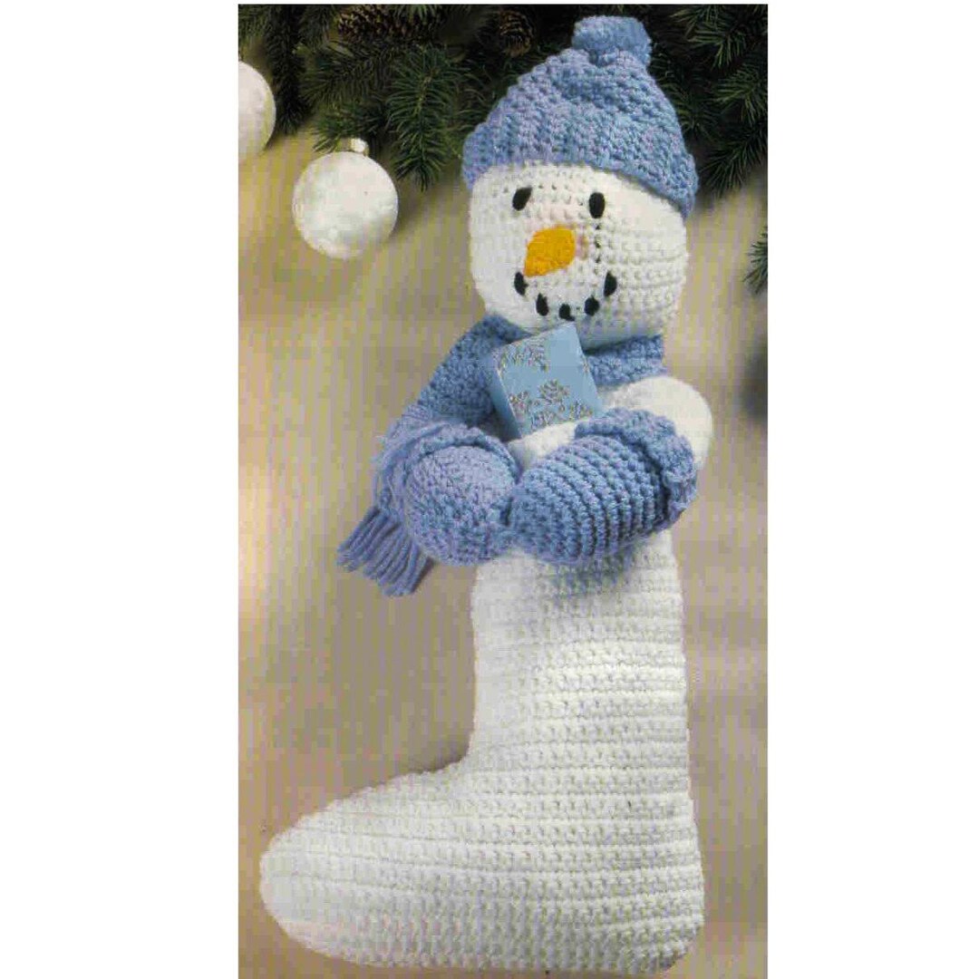 CROCHET Christmas Stocking Patterns, PATTERN, Snowman Christmas ...