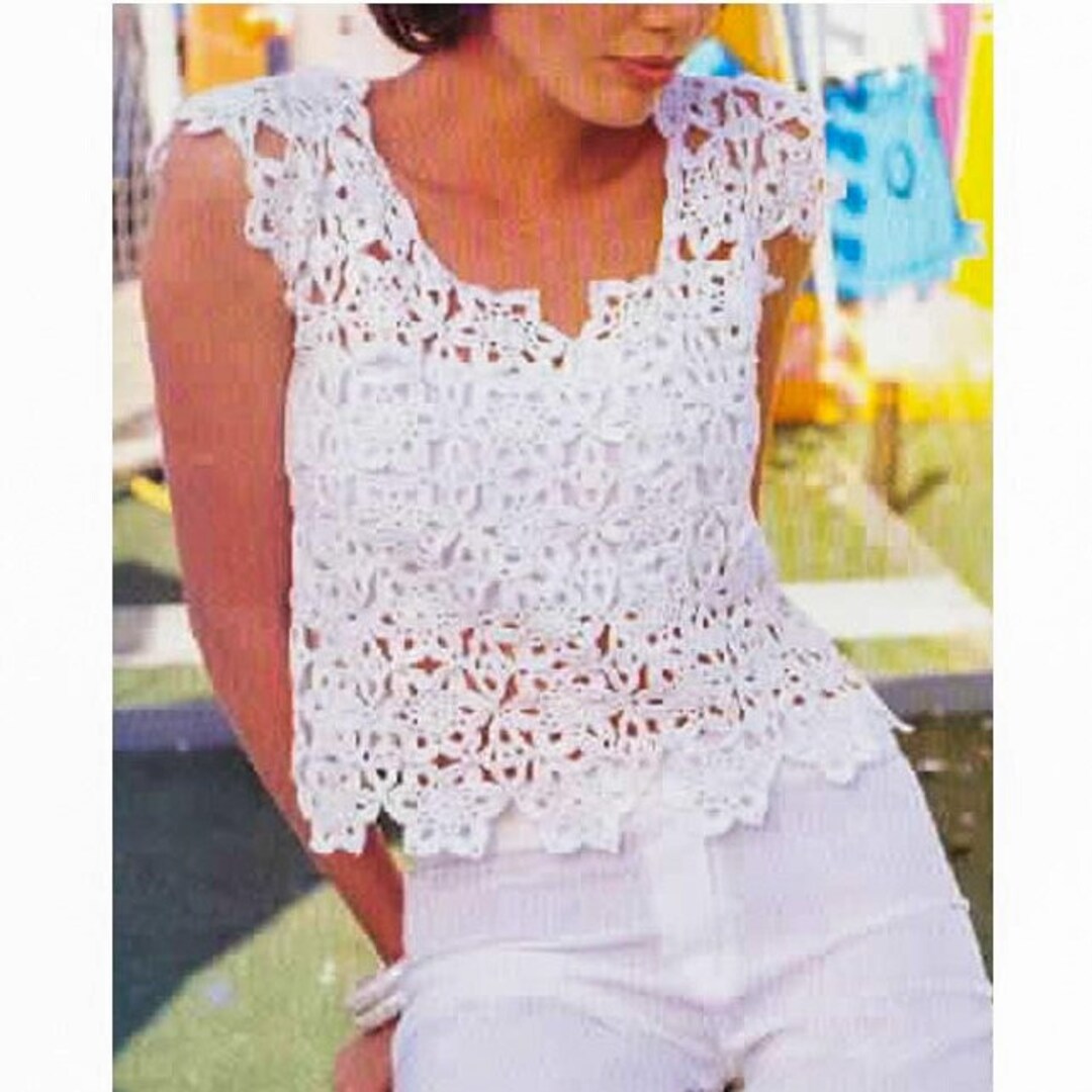 CROCHET Crop Top PATTERN, Pdf Pattern Vintage 1990's, Women's Crochet ...