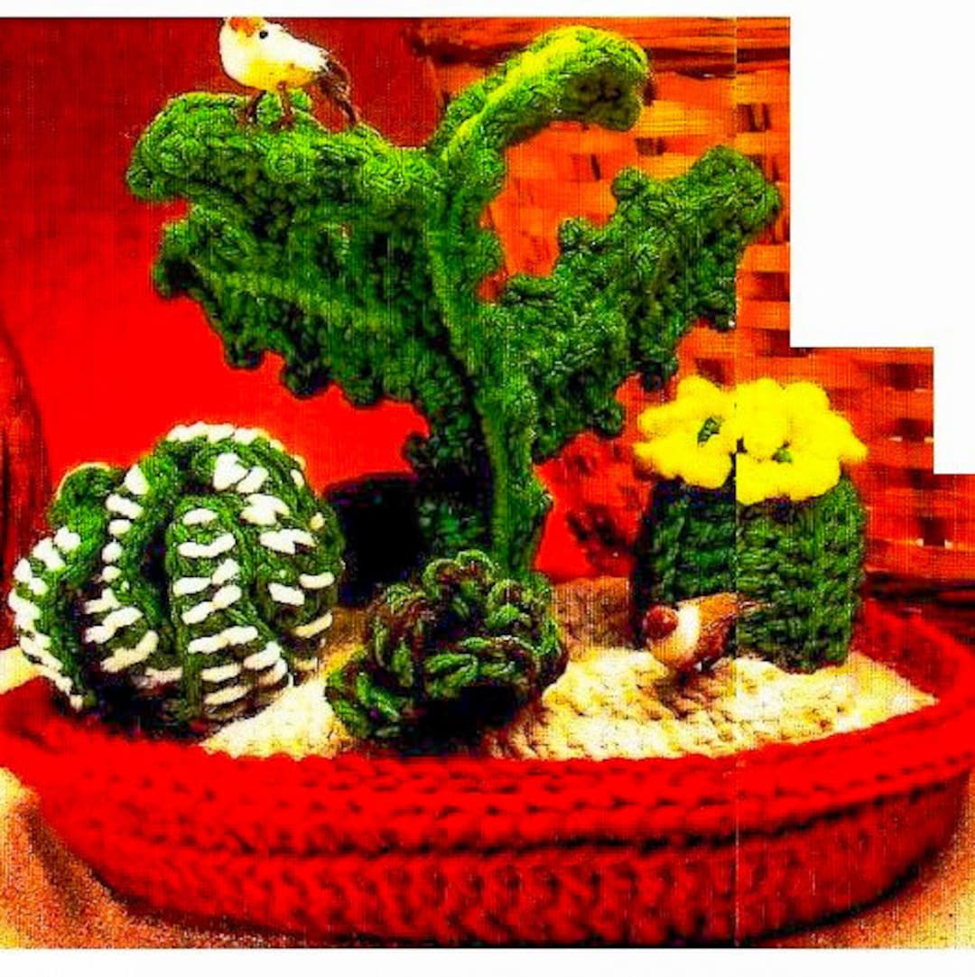 Cactus Crochet PATTERN - Crochet Succulent Potted Plant - Faux Plant ...