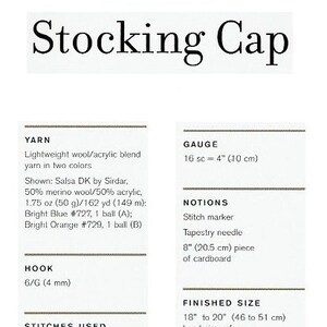 Crochet Pattern Long Stocking Cap PDF Instant Digital Retro Stocking ...