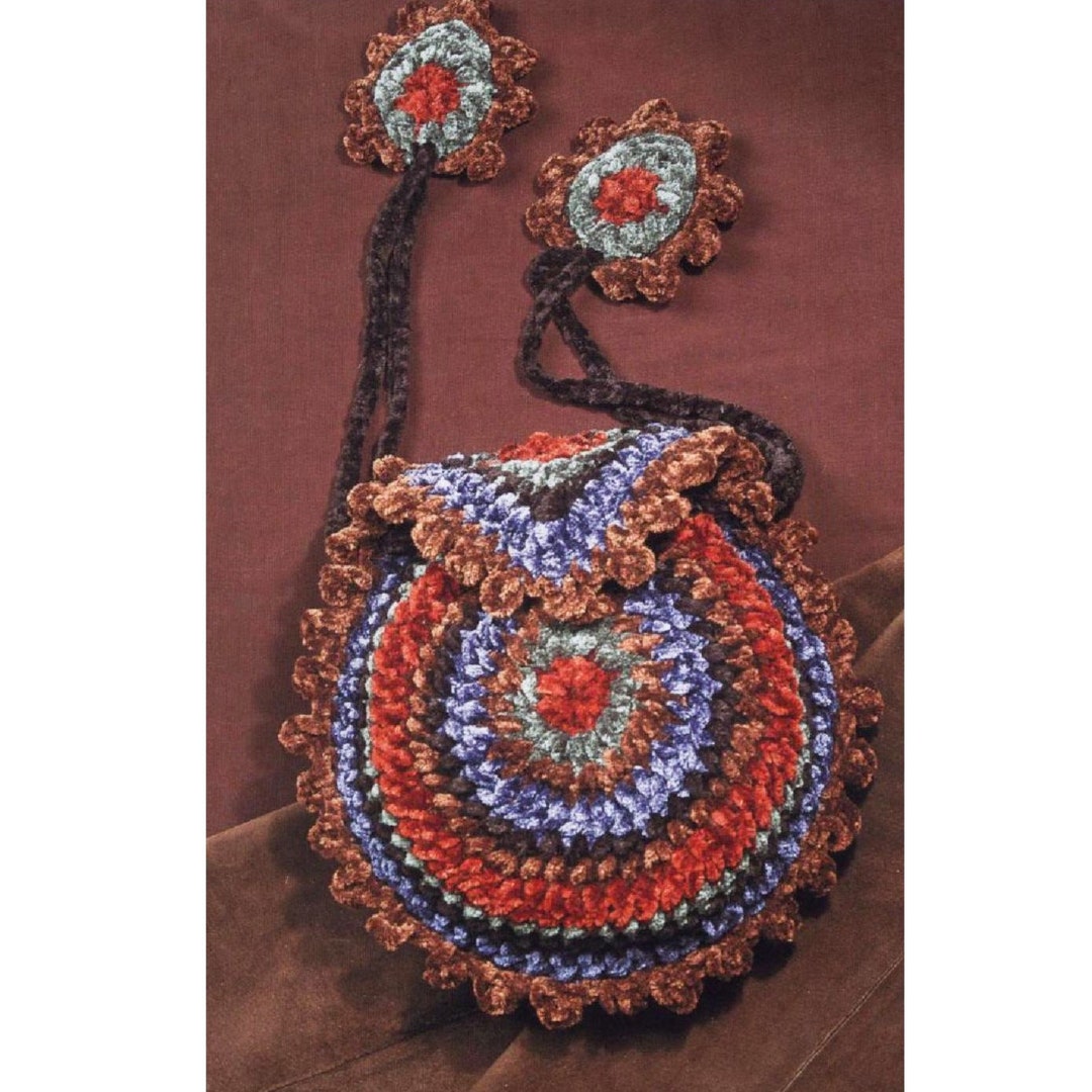 Round Bag CROCHET PATTERN, Boho Crochet Mandala Purse, Simple Bag ...