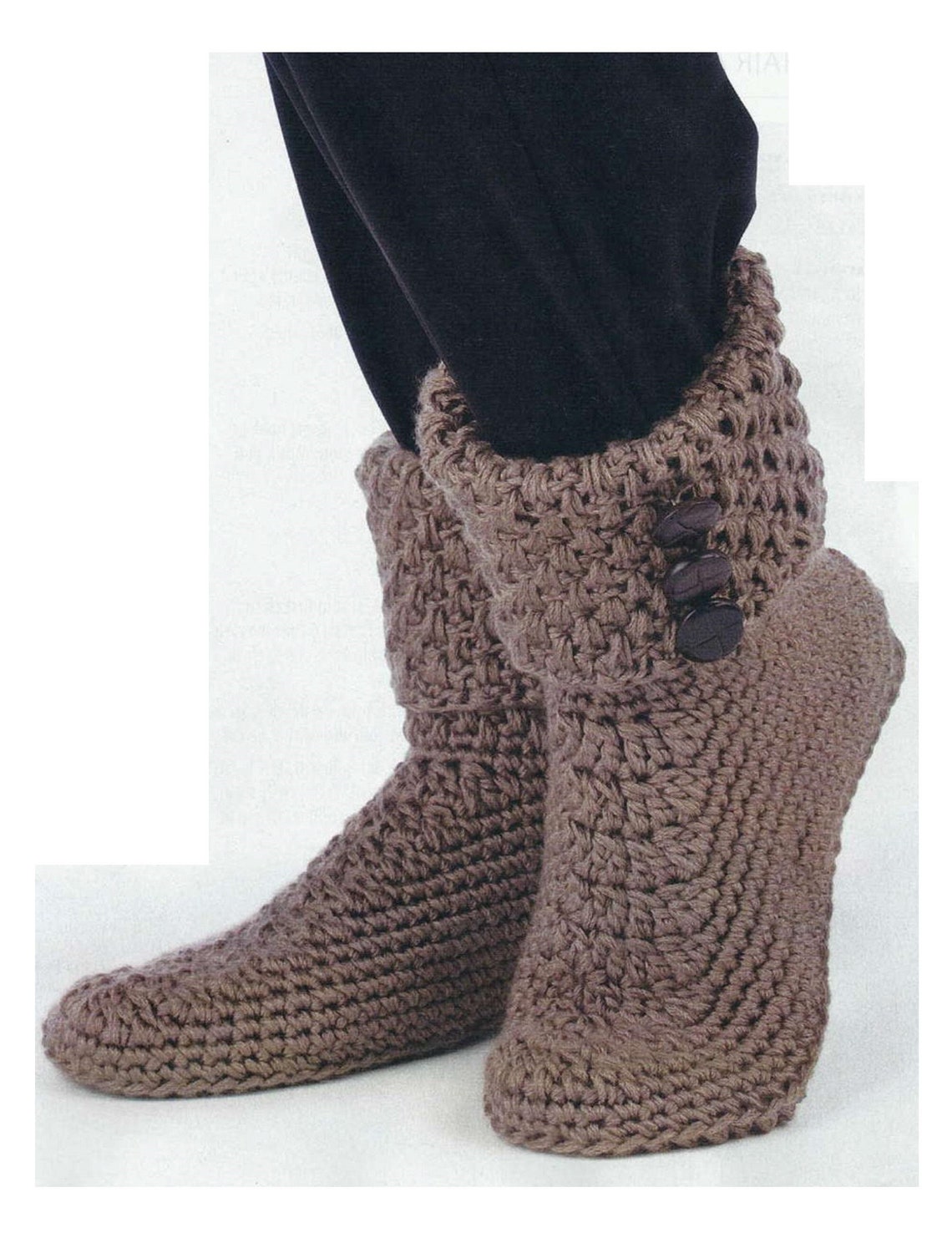 Vintage Crochet Pattern Button-cuff Boots PDF Instant Digital - Etsy