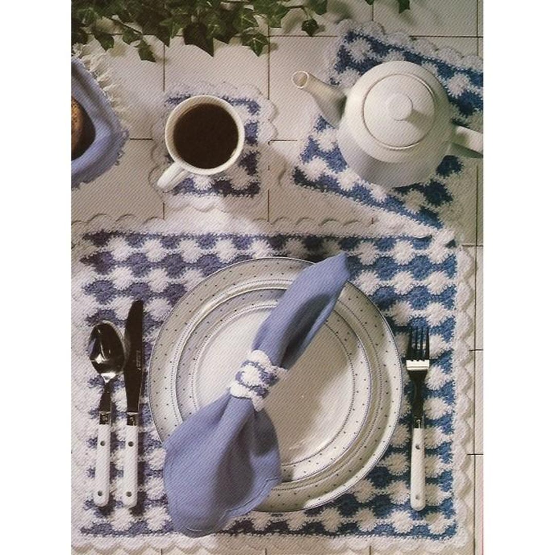 CROCHET PATTERN, Table Setting, Crochet Placemat, Crochet Coaster ...
