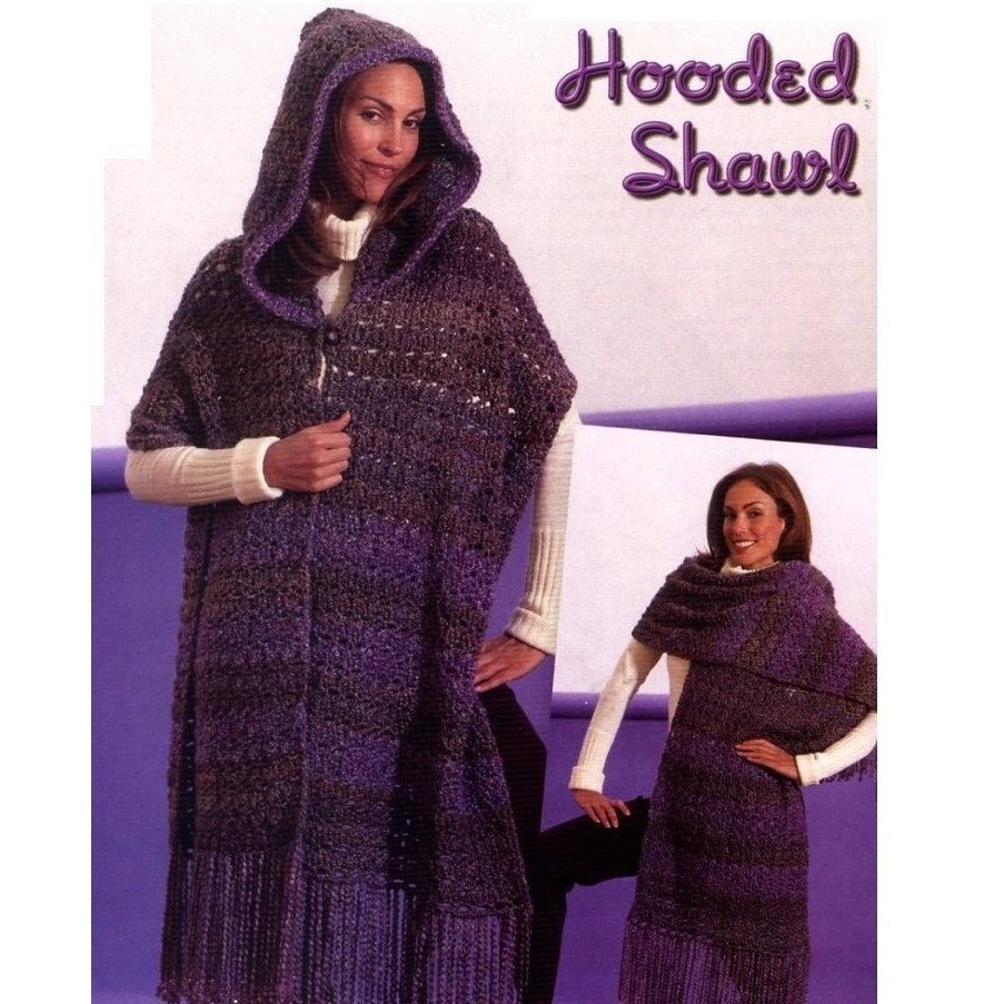 Hooded Shawl Crochet Pattern PDF Instant Digital Crochet Shawl Pattern ...