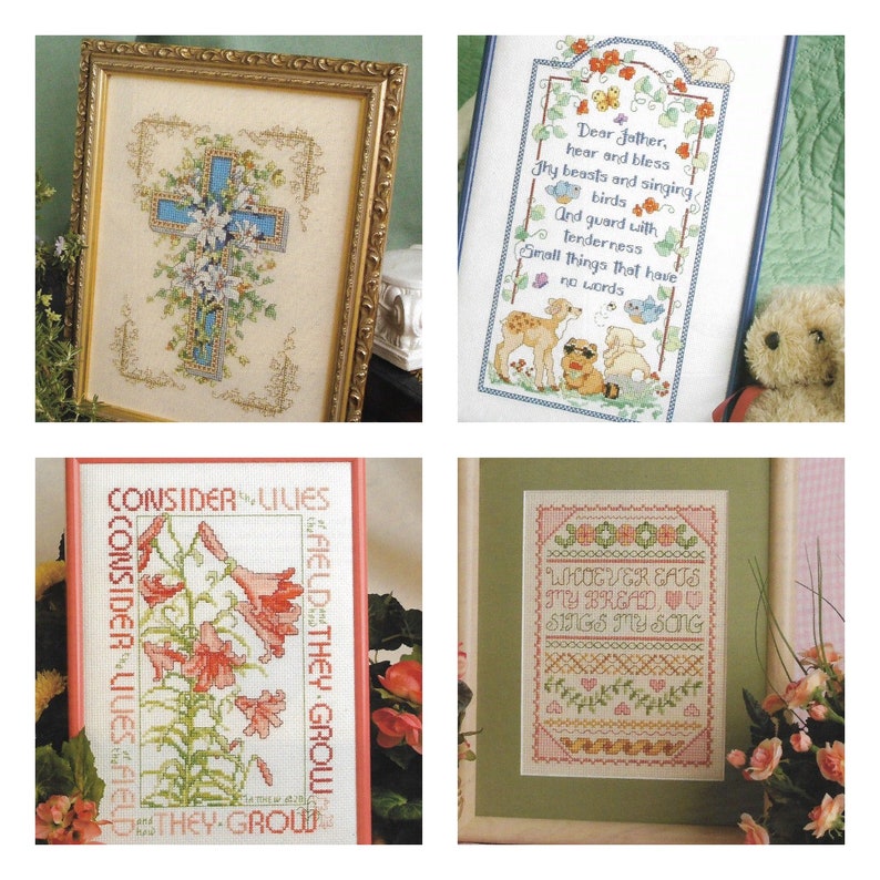 Vintage Cross Stitch Pattern Book Bible Verse Cross Stitch Pattern ...