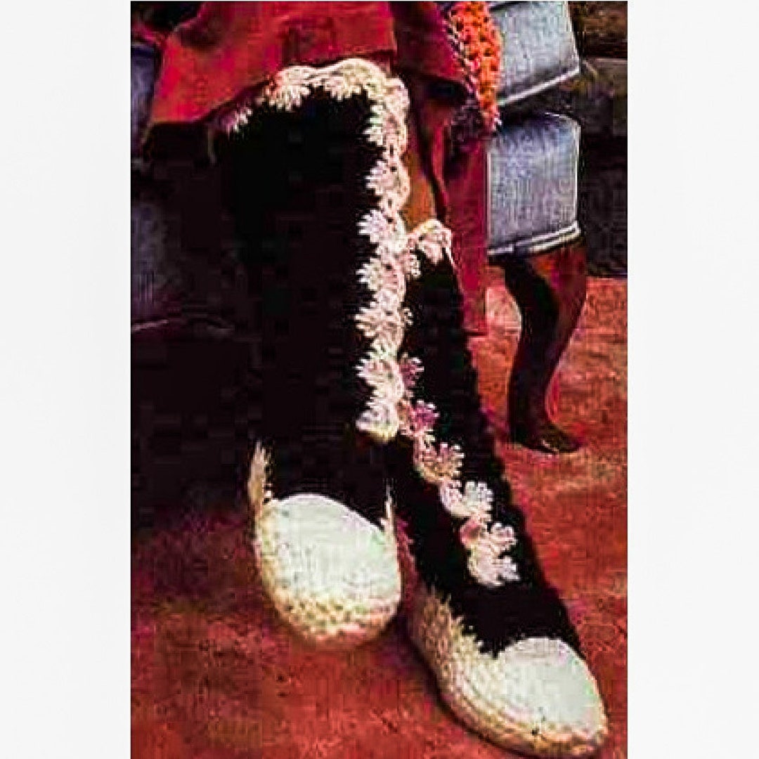 High Top Slippers CROCHET PATTERN - Long Socks - Crochet Slippers ...