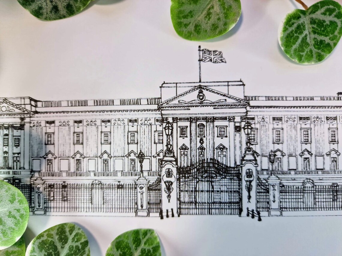 PDF Download Buckingham Palace Drawing Print, Street Party Invitations ...