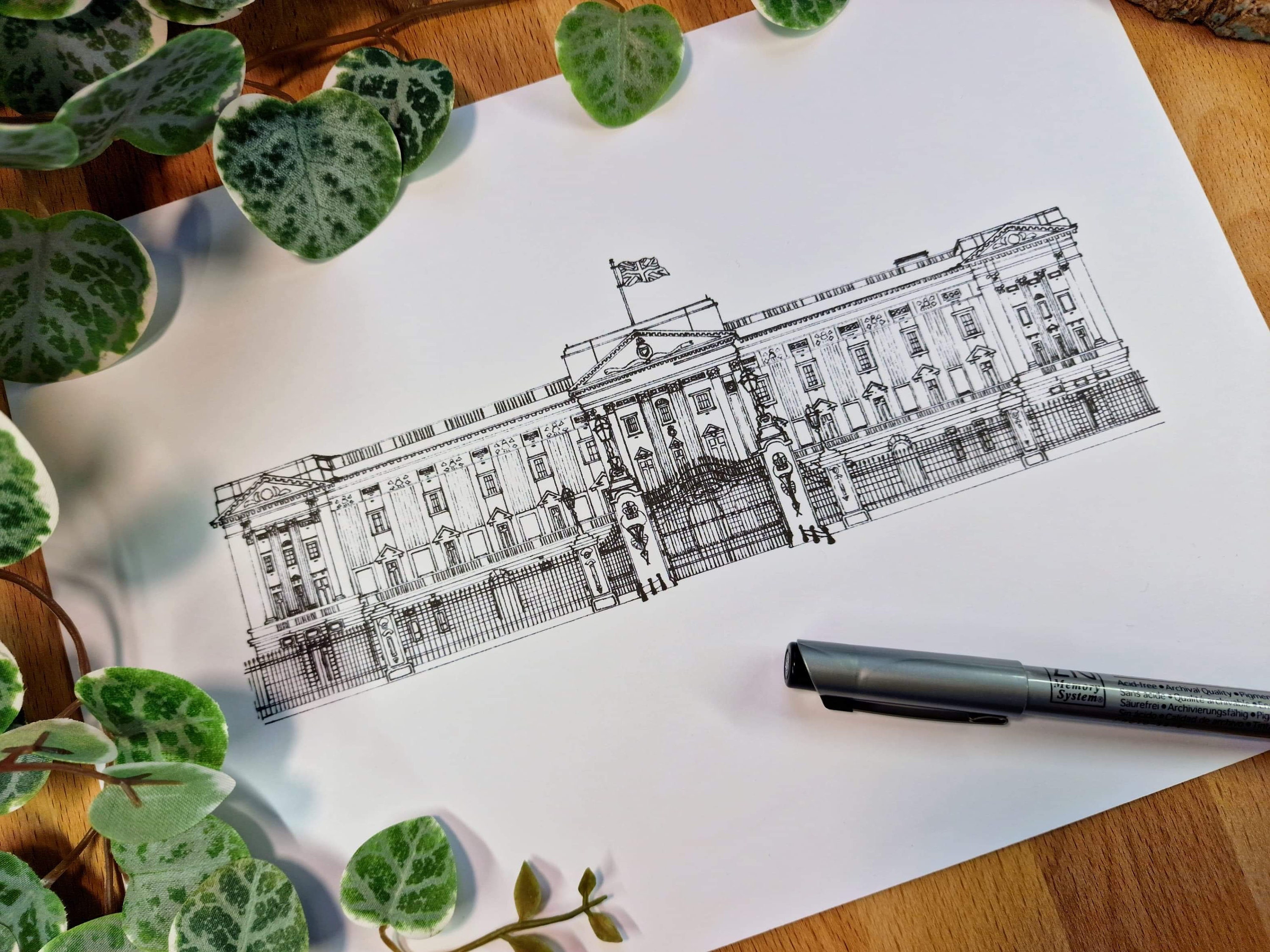 PDF Download Buckingham Palace Drawing Print, Street Party Invitations ...