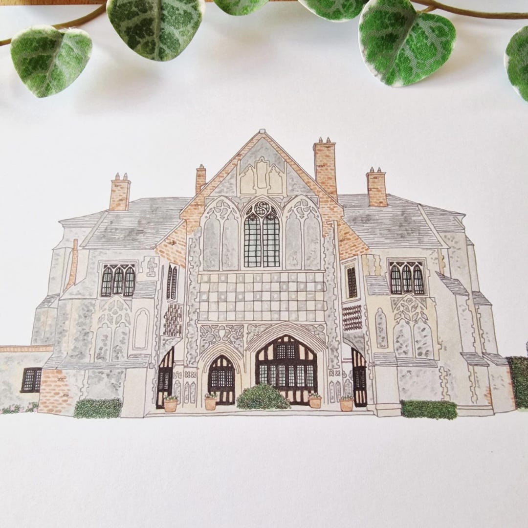 Butley Priory Watercolour PNG Download Suitable for Wedding Stationery ...