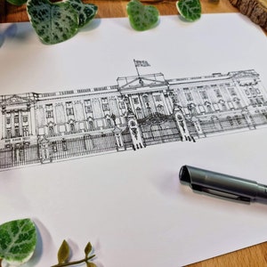 PDF Download Buckingham Palace Drawing Print, Street Party Invitations ...