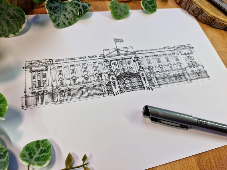PDF Download Buckingham Palace Drawing Print, Street Party Invitations ...