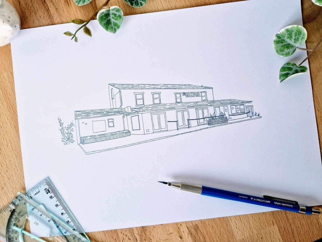 The Rockpool, Venue Illustration, Printable Wedding Gift, Personalised ...