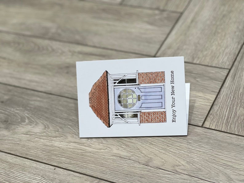 Congratulations New Home Card, Front Door Print, Hand Drawn Greeting ...