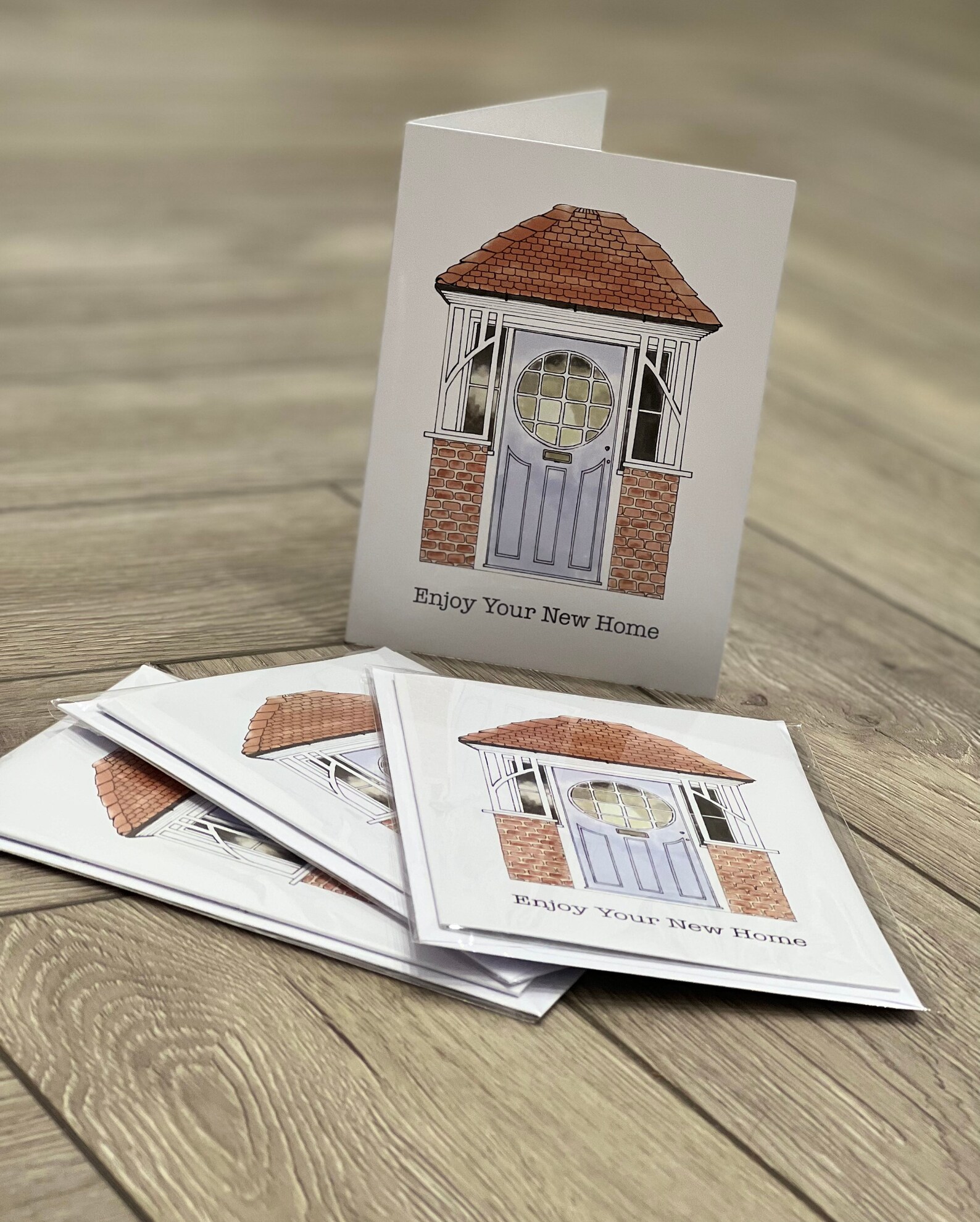 Congratulations New Home Card, Front Door Print, Hand Drawn Greeting ...