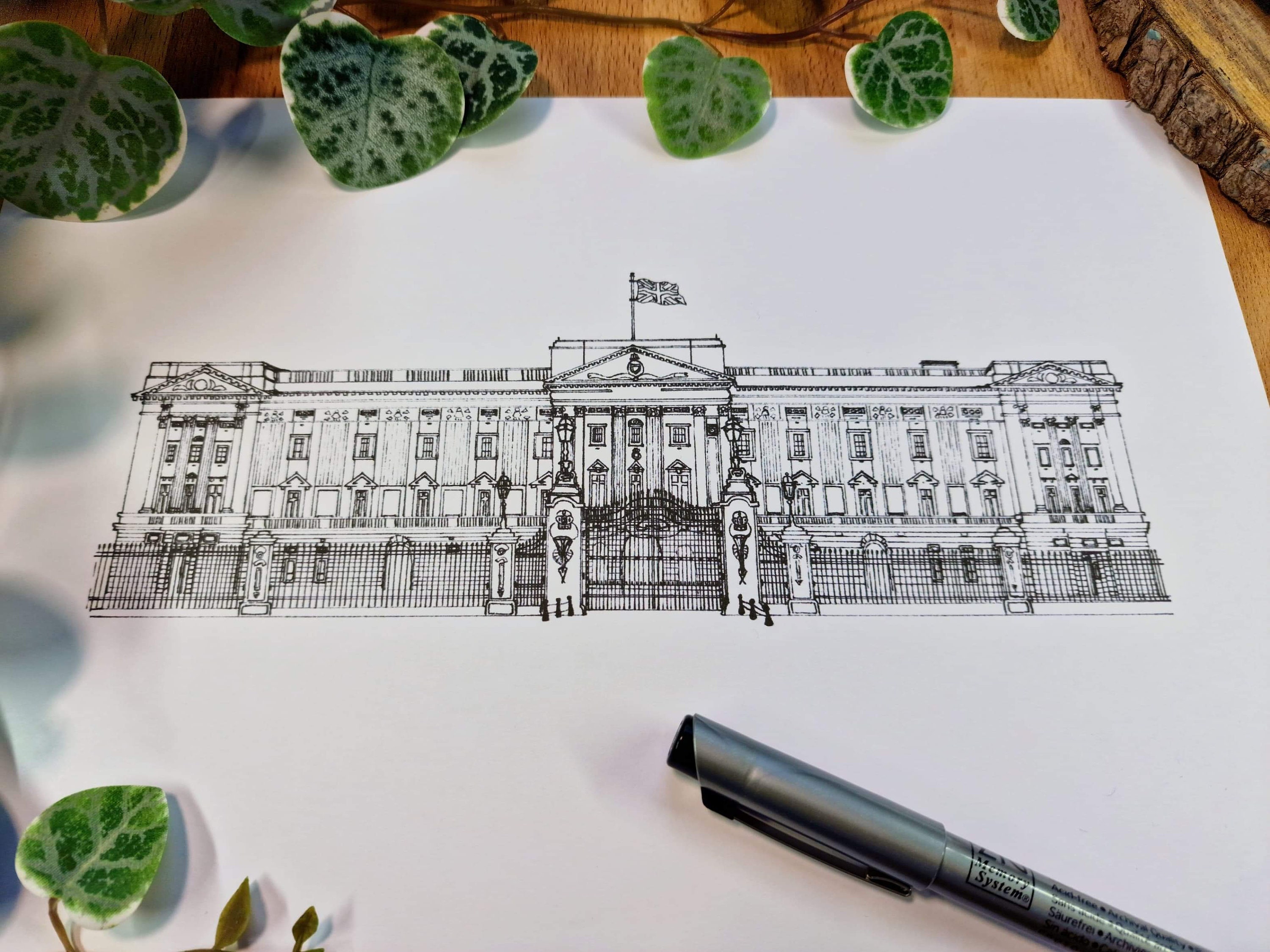 PDF Download Buckingham Palace Drawing Print, Street Party Invitations ...