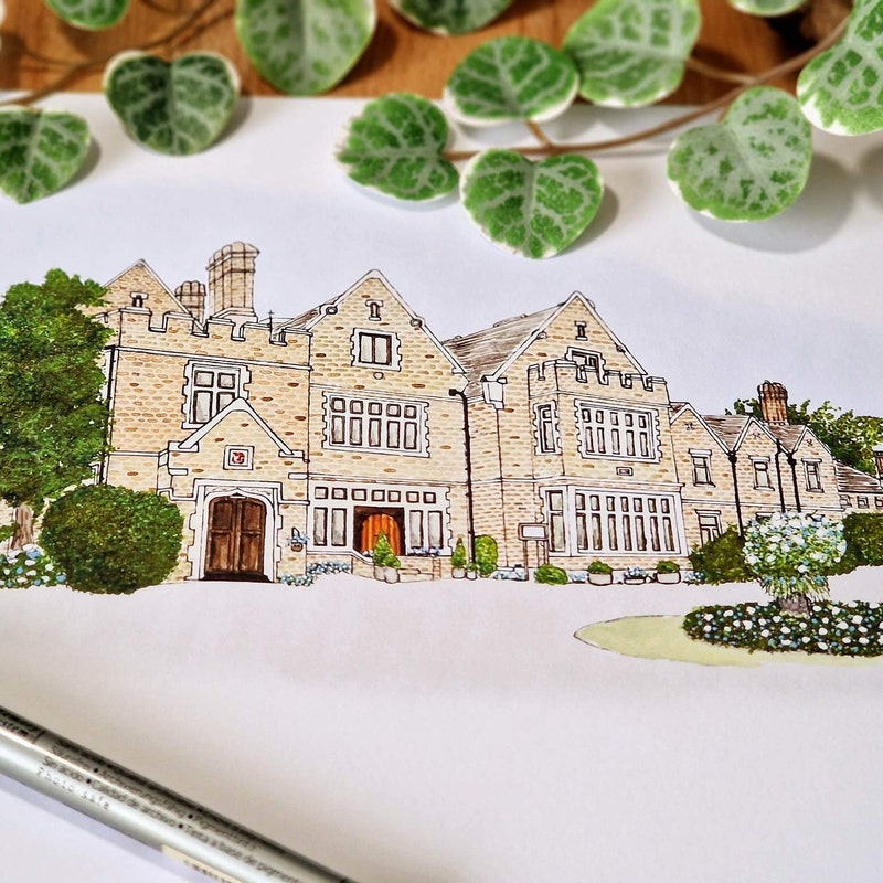 Manor Drawing - Etsy UK