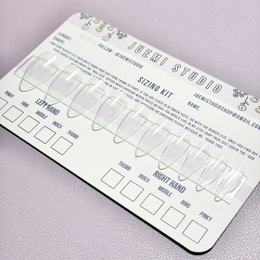 Sizing Kit Sizing Kit for Press on Nails Measuring Nails Almond Shape ...