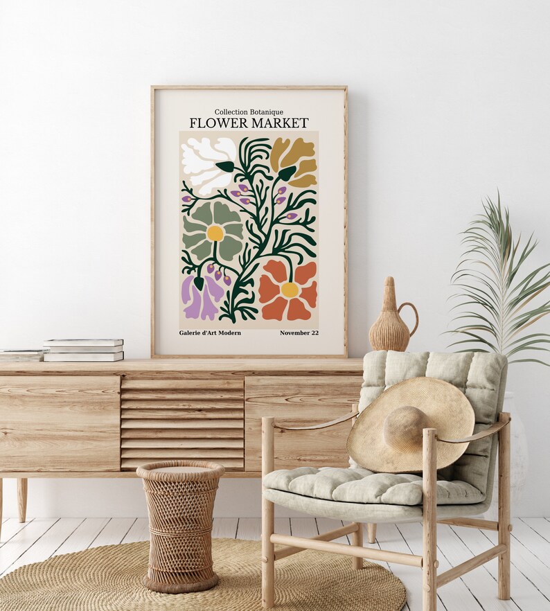 Flower Market Print Set of 2abstract Flowers Printable Wall - Etsy