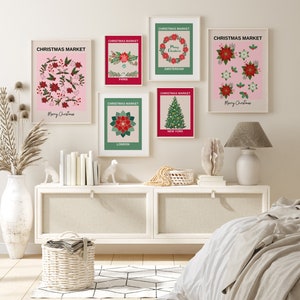 Gallery Set of 6 Christmas Market Prints,xmas Printable Home Decor ...