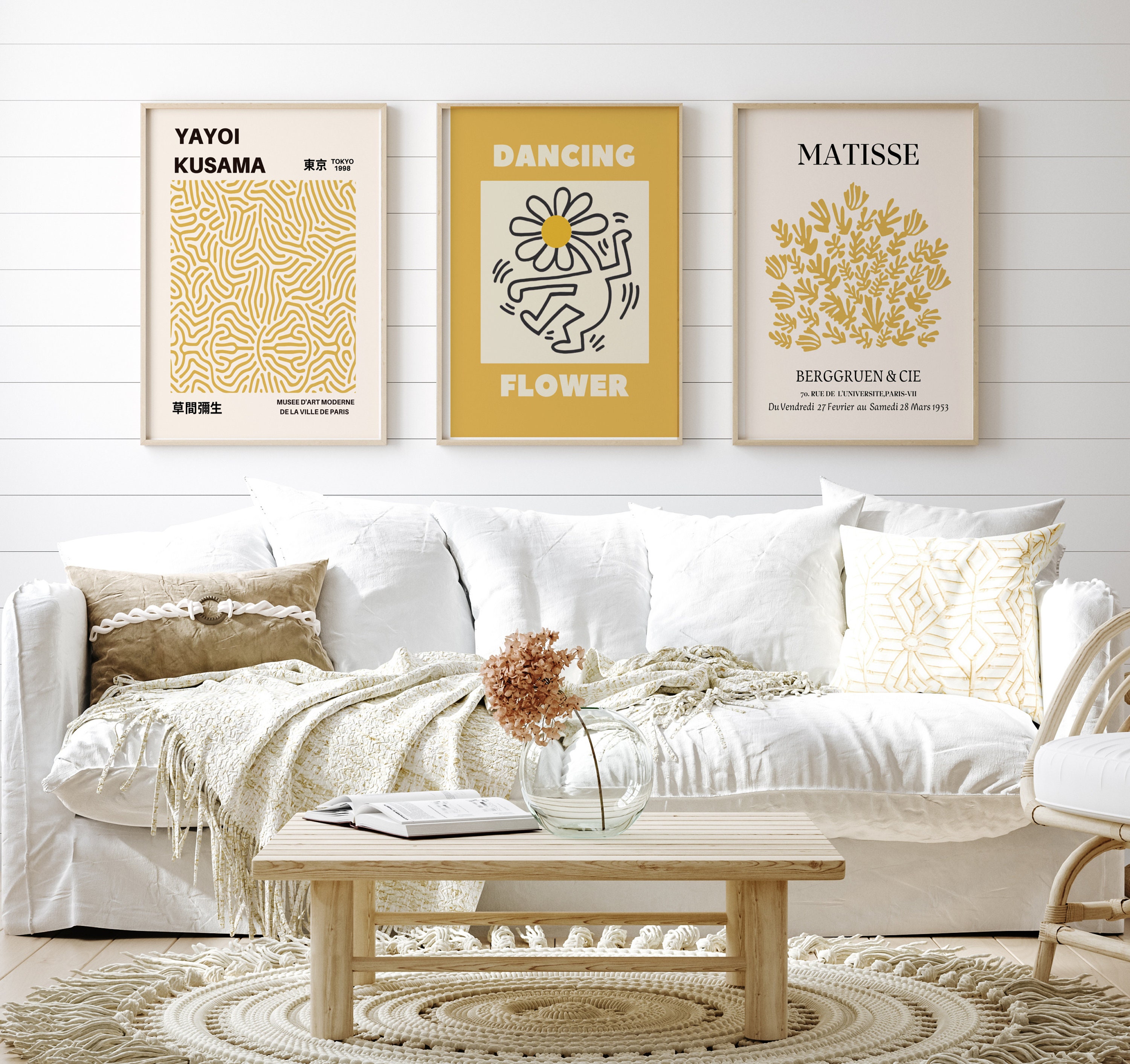 Exhibition Print Set Yellow Print Set Gallery Wall Set 3 - Etsy