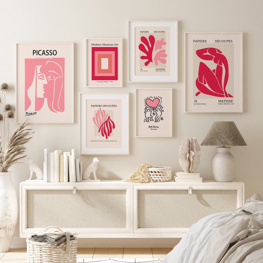 Red Gallery Wall Set of 6, Exhibition Poster Set,matisse Print Set ...