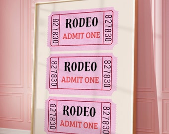 Rodeo Ticket Print Blue Trendy Art Retro Prints Trendy Printable ...