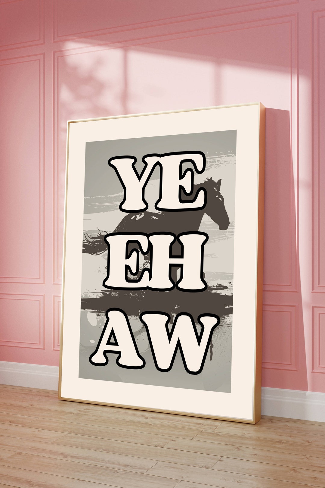 Vintage Yeehaw Poster Western Wall Art Cowboy Print Western Home Decor ...