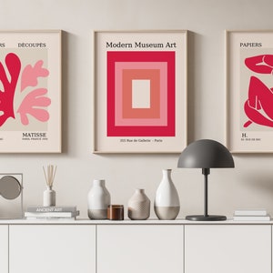 Red Gallery Wall Set of 6, Exhibition Poster Set,matisse Print Set ...