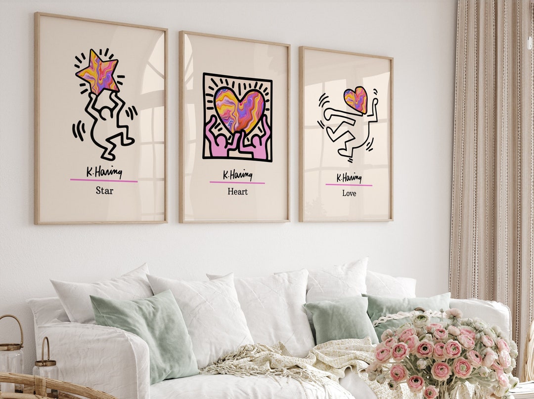 Keith Haring Set of 3 Prints, Gallery Wall Set, Exhibition Poster ...
