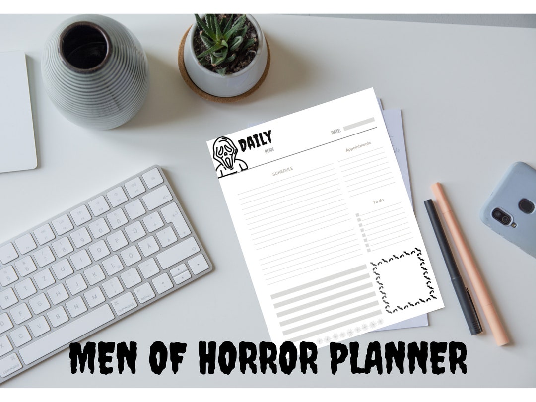 PRINTABLE Daily, Weekly, Monthly, Yearly Planner . Men of Horror Theme ...
