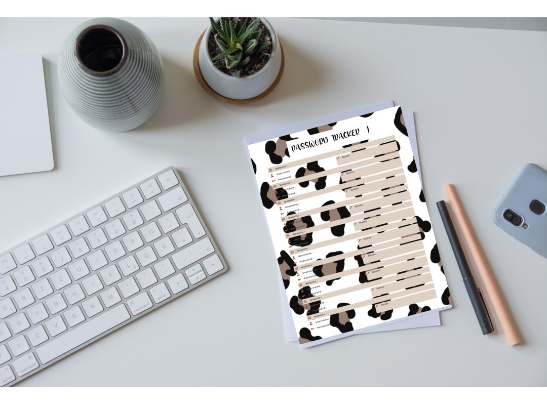 Printable Leopard Print Password Keeper - Etsy