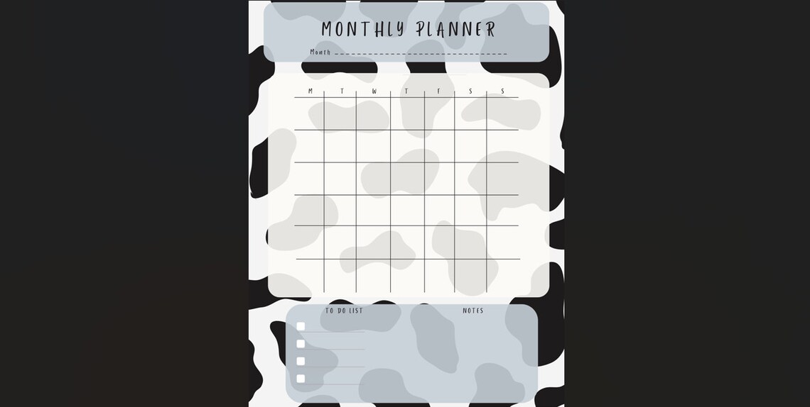 PRINTABLE Cow Print Daily, Weekly, and Monthly Planner Pages - Etsy