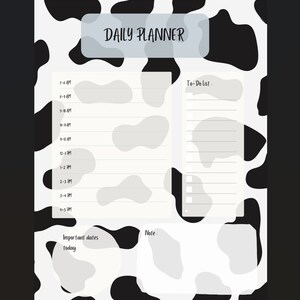 PRINTABLE Cow Print Daily, Weekly, and Monthly Planner Pages - Etsy
