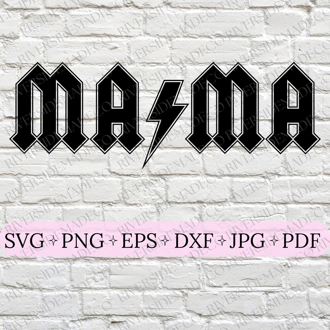 Mama Lightning Bolt SVG PNG Mama Svg Mama Shirt Svg Rock N Roll Svg Png ...