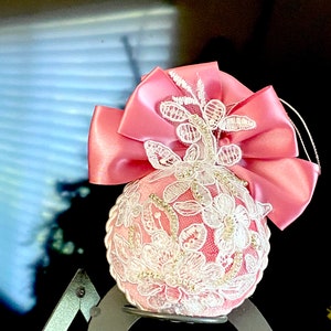 Dust Pink Christmas Ornament, Christmas Tree Pink Shabby Chic Ornament ...