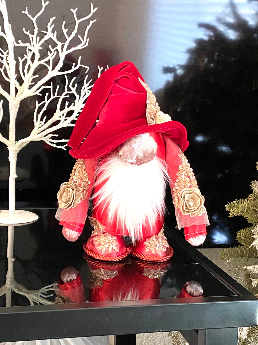 Red Gnome, Vintage Style Gnome, Valentine Gift, Gift for Her, Interior ...