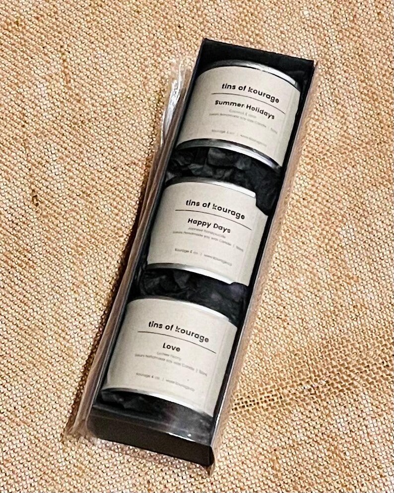 Candle Gift Pack With Mini Tins | Small Candle Gift Box - Etsy