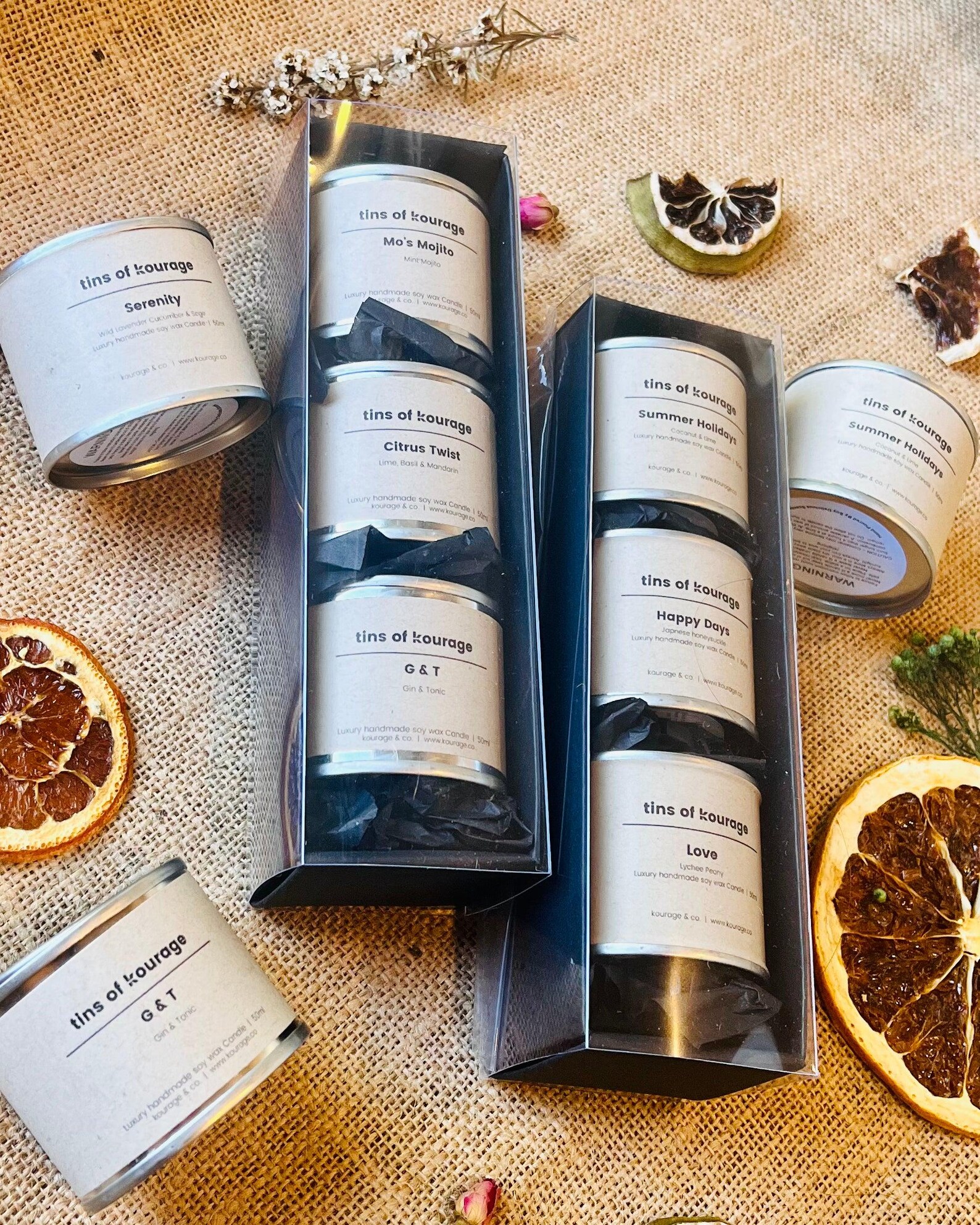 Candle Gift Pack With Mini Tins Small Candle Gift Box - Etsy