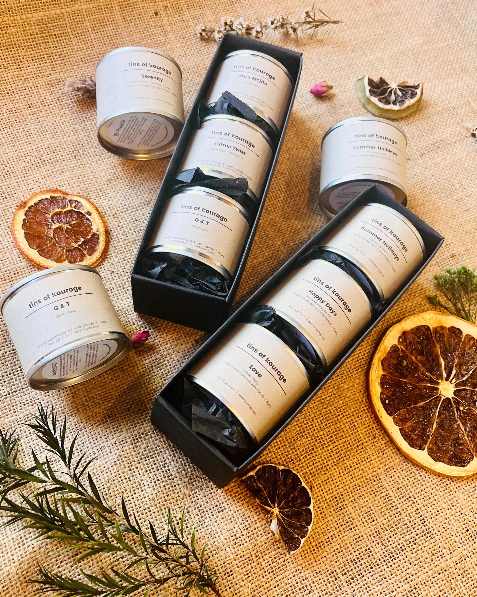 Candle Gift Pack With Mini Tins | Small Candle Gift Box - Etsy