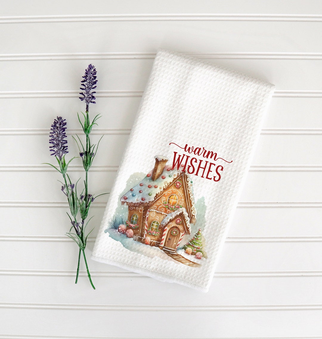 Gingerbread Christmas Tea Towel, Farmhouse Christmas, Christmas Kitchen ...