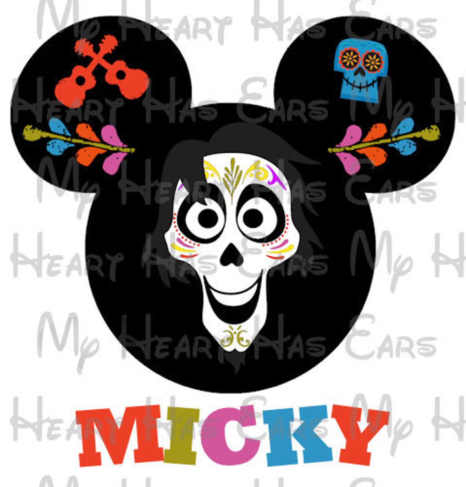 Coco Miguel Mickey Mouse Head Ears Image Png Digital File - Etsy