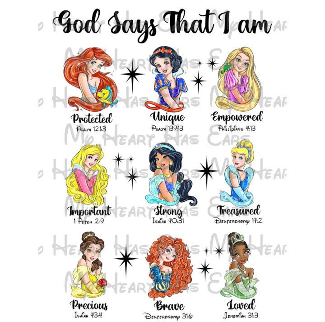God Says I Am Princess Bible Verses Image Png Digital File Sublimation ...