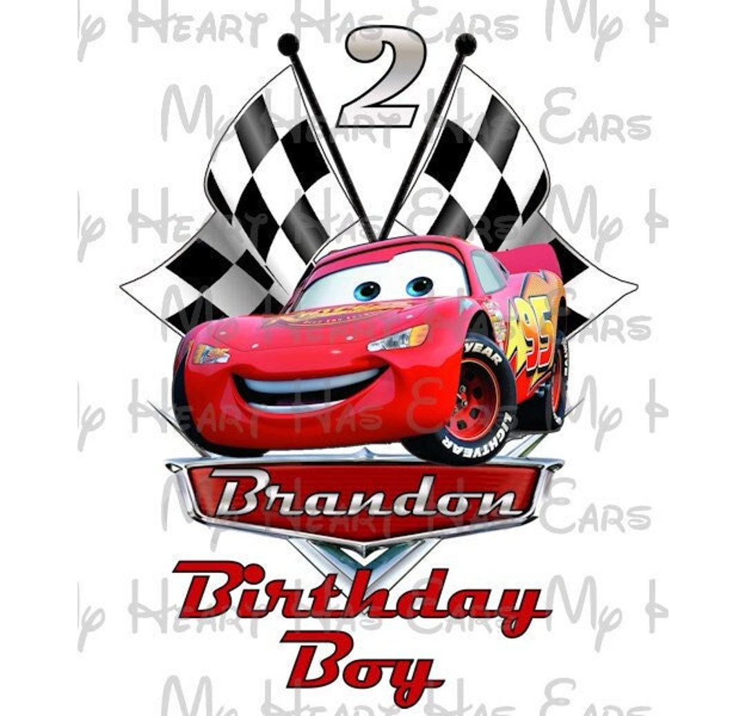Cars Lightning Mcqueen Birthday Image Personalized ANY NAME NUMBER Png ...