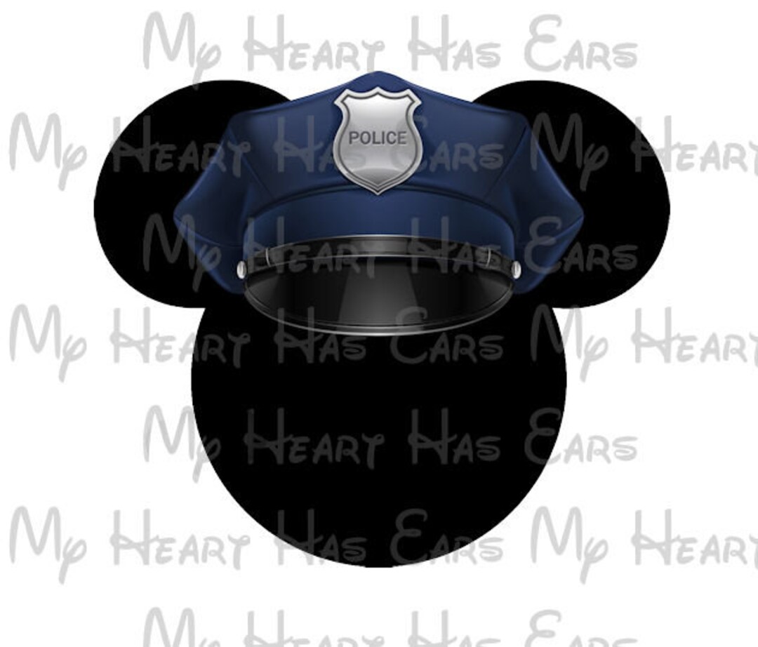 Police Mickey Mouse Ears Head Image Png Digital File - Etsy