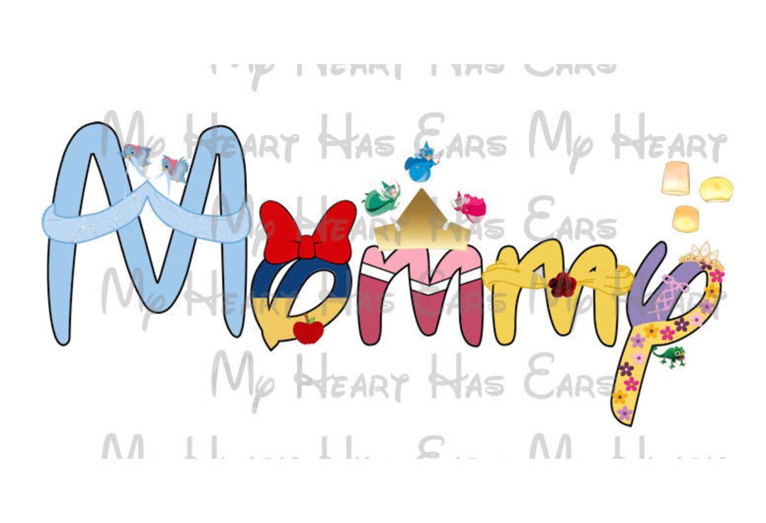 Mommy WDW in a Word Princess Font Text Image Png Digital File ...